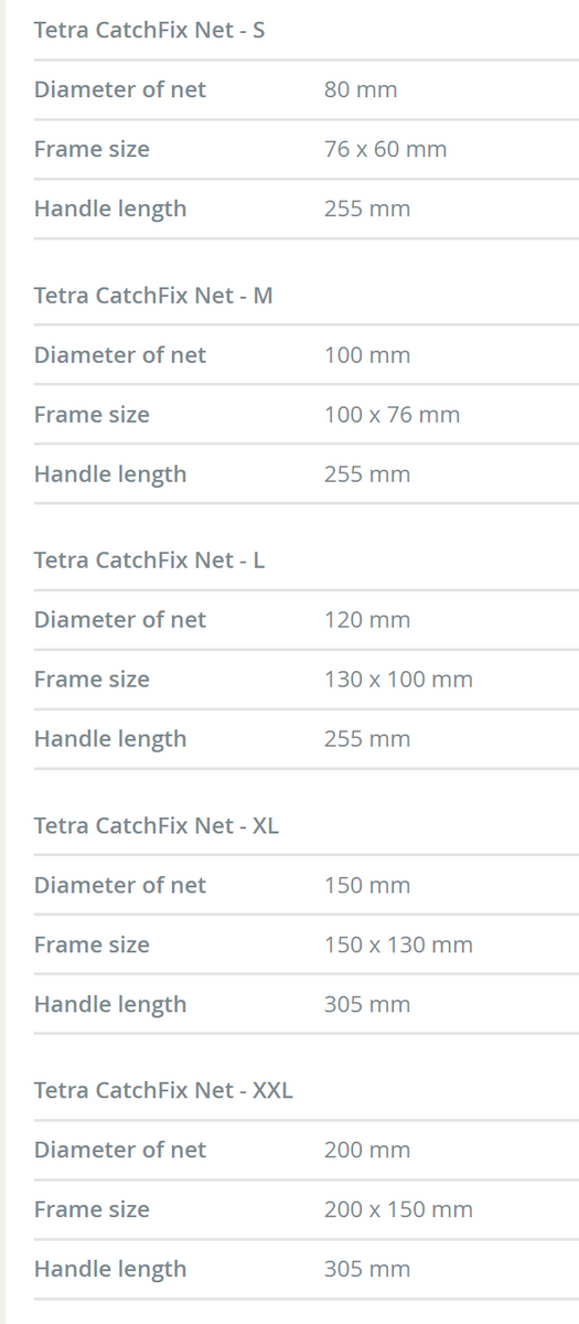 Tetra FN Fish Net (Different sizes) – OTD Paint & Hardware